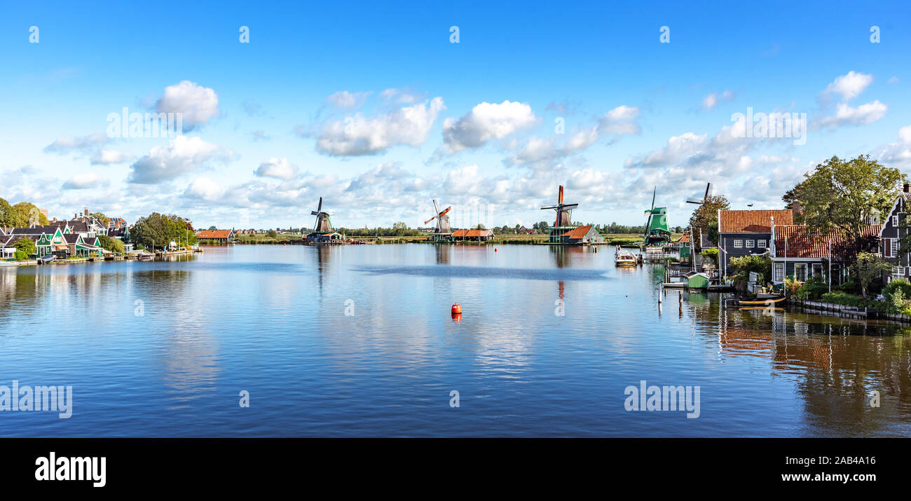 Windmills in the village of Volendam, Netherlands Stock Photo - Alamy