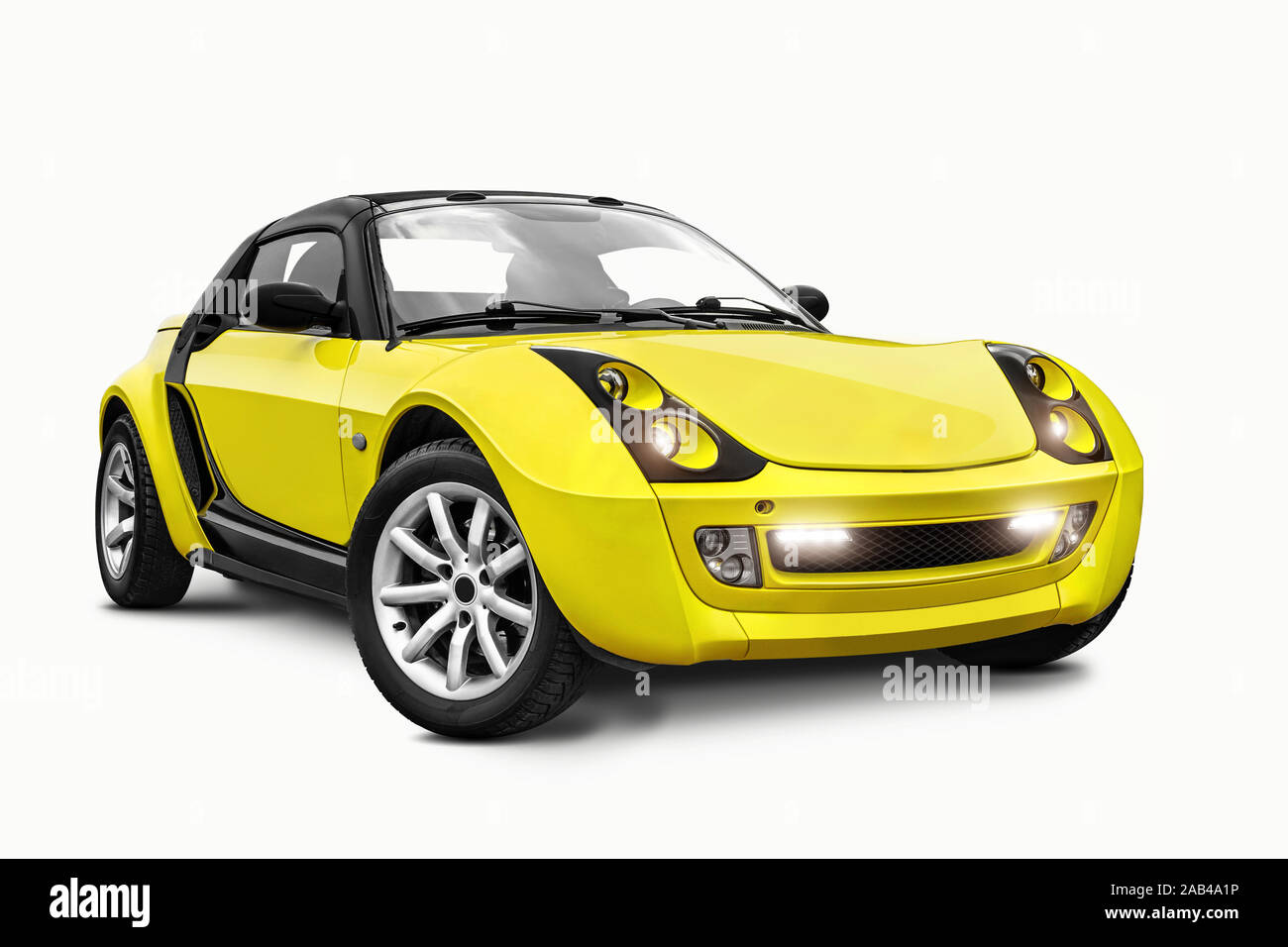 Yellow Car White Background