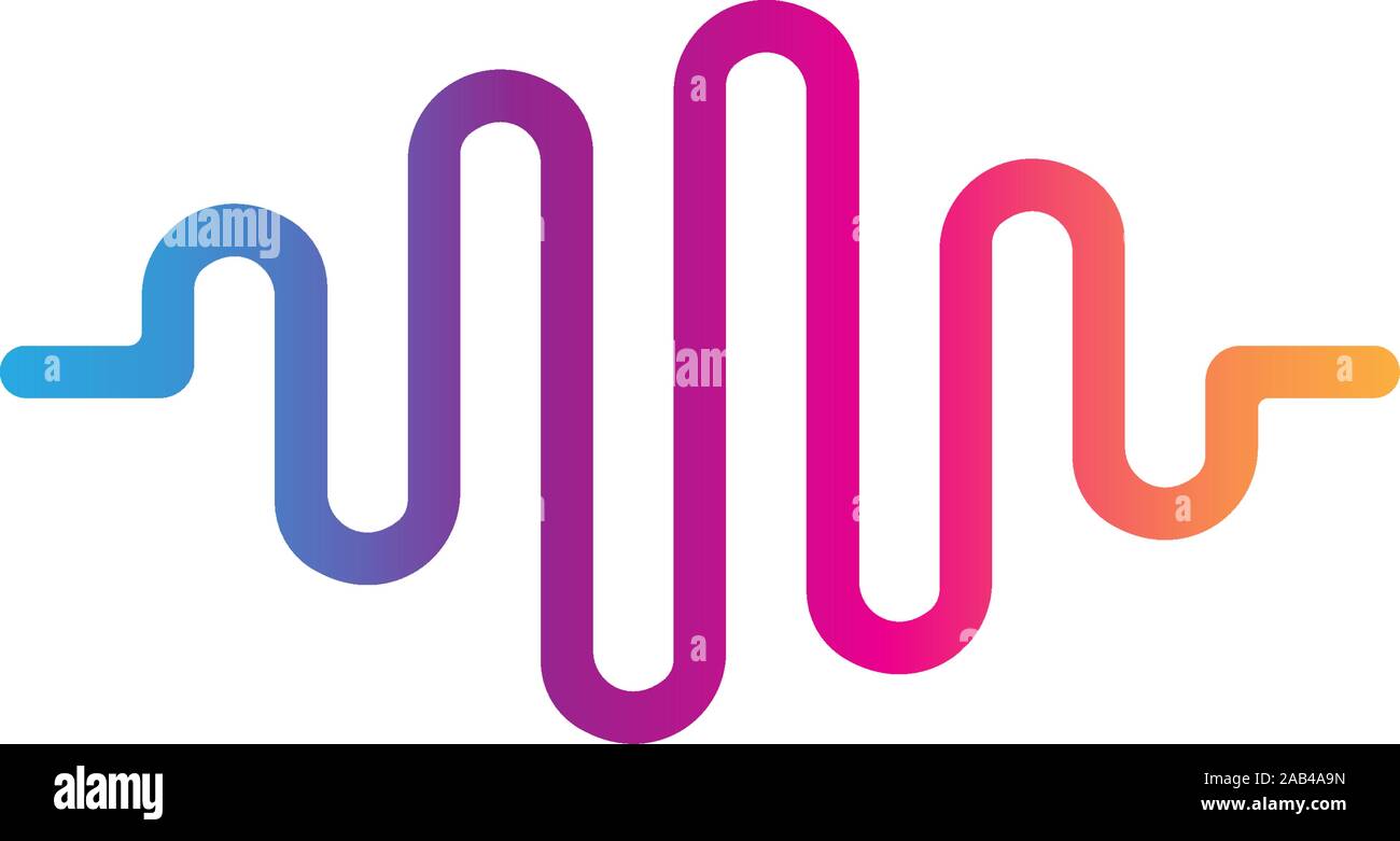 Rounded Wave Line Music, Audio Spectrum, Sound Equalizer Vector Stock ...