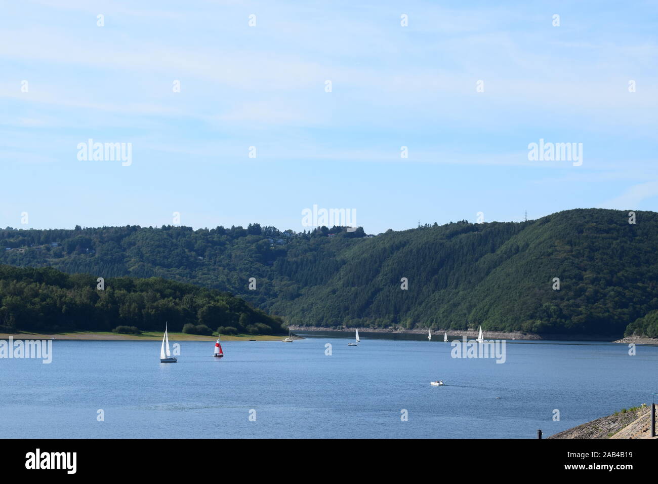 Rursee in Nationalpark Eifel, reservoir lake in summer 2019 Stock Photo ...