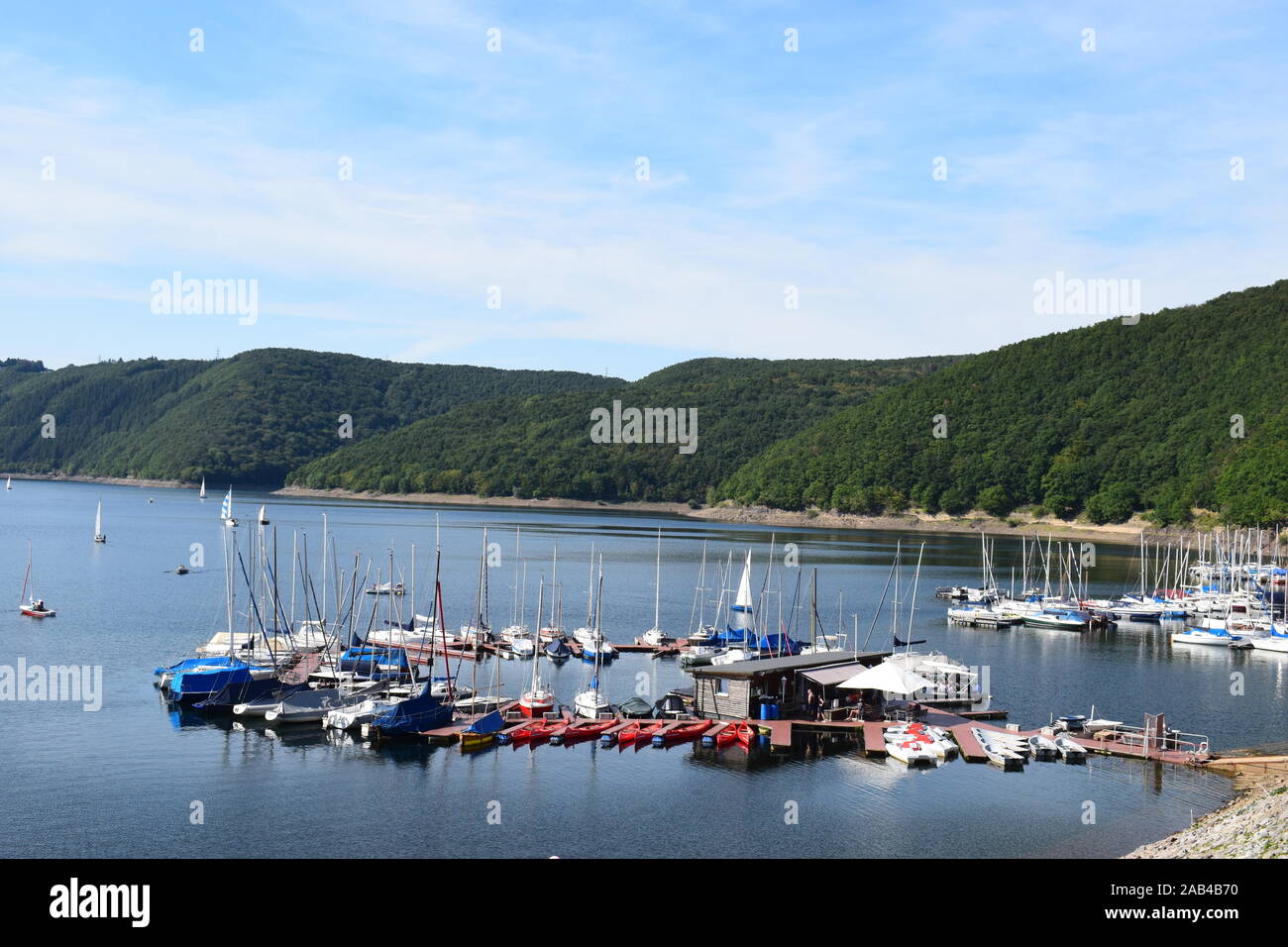 Rursee in Nationalpark Eifel, reservoir lake in summer 2019 Stock Photo ...