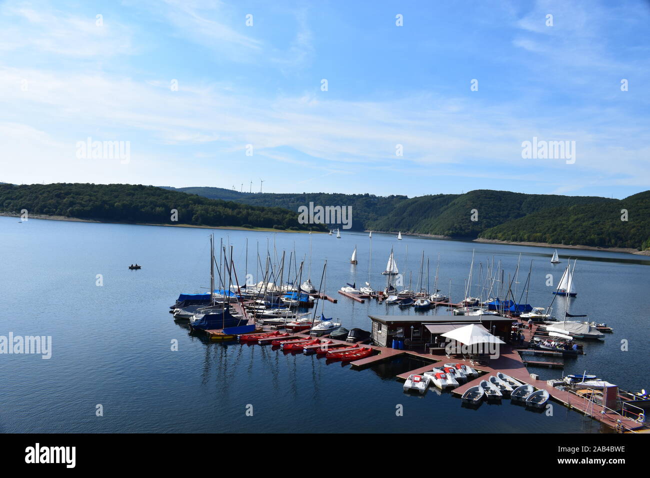 Rursee in Nationalpark Eifel, reservoir lake in summer 2019 Stock Photo ...