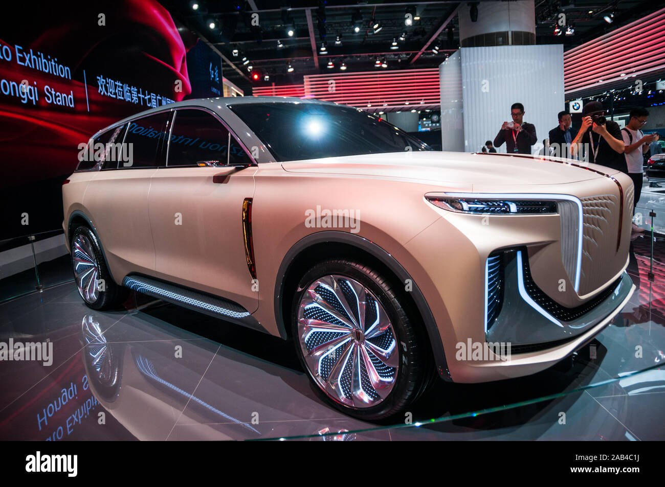 The Hongqi E115 electric car concept on display at the 2019 Guangzhou ...