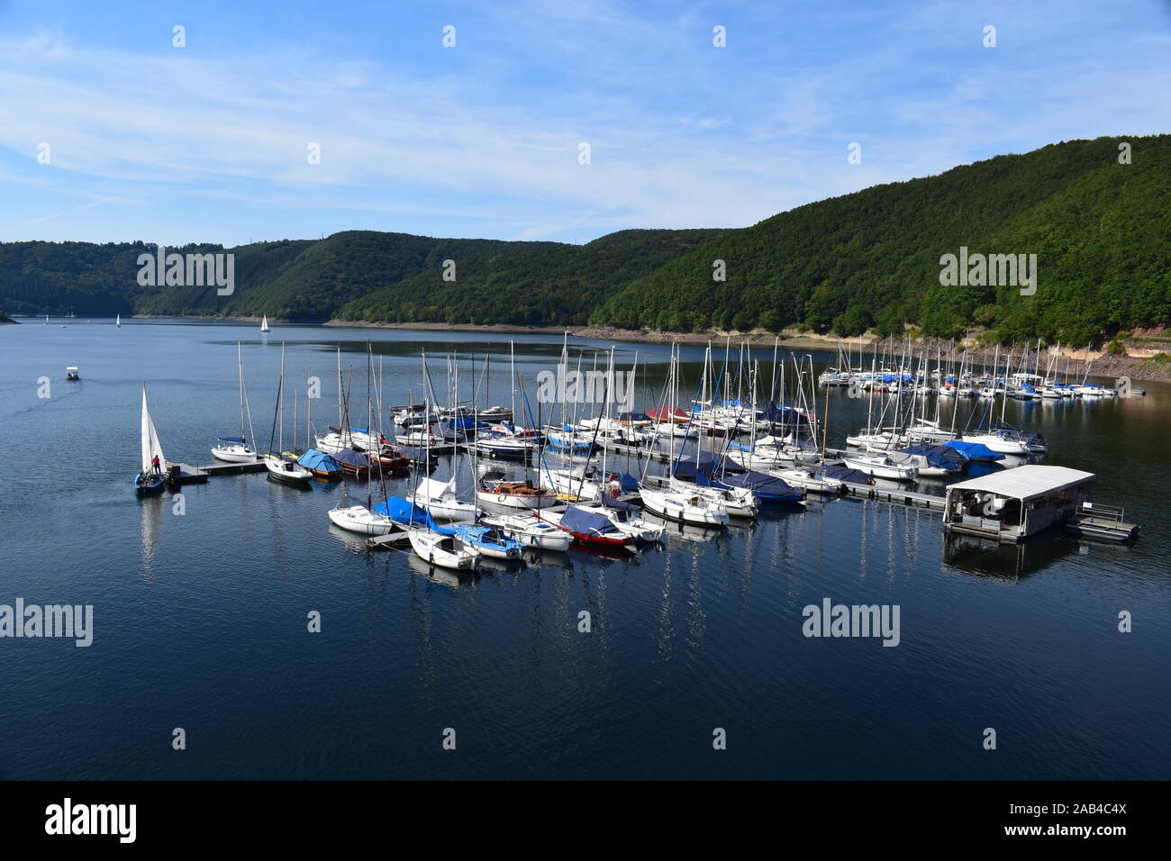 Rursee in Nationalpark Eifel, reservoir lake in summer 2019 Stock Photo ...