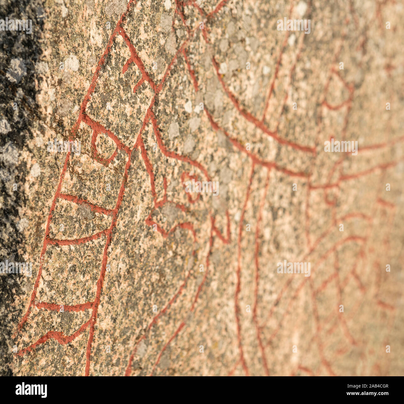 Viking age runic inscription on a runestone at Eneberga. Frösunda ...