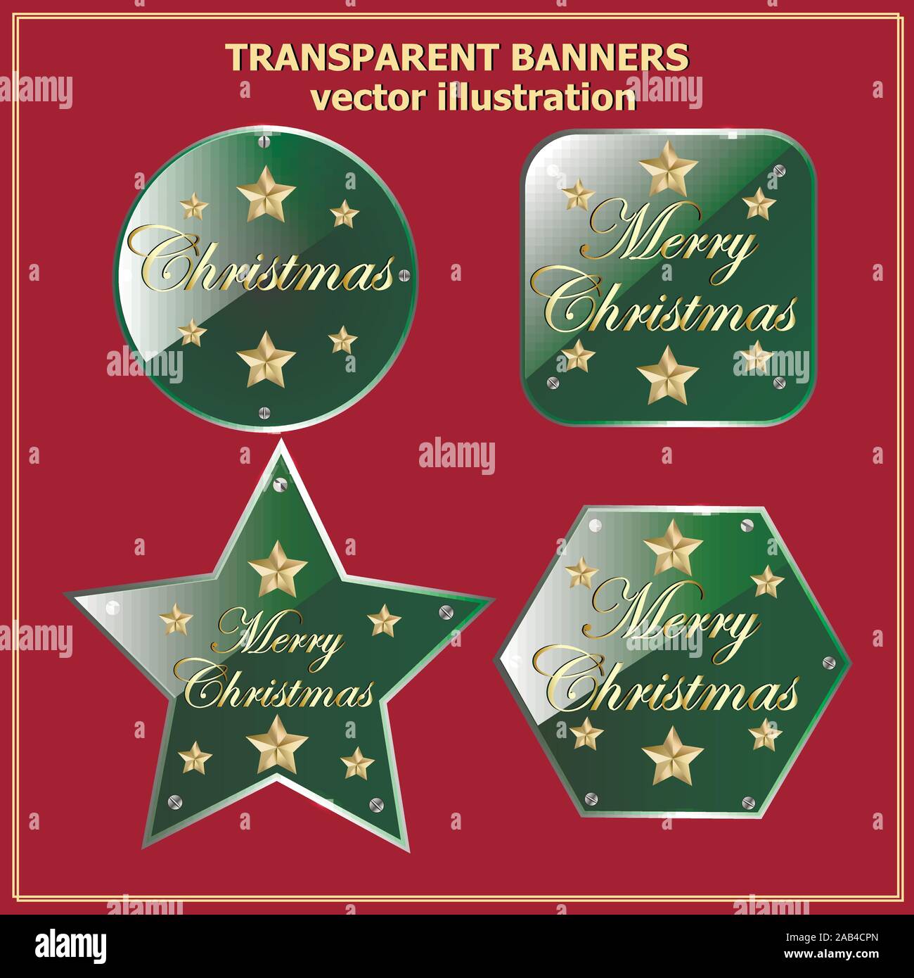 Transparent banners merry christmas for design. Vector illustration ...