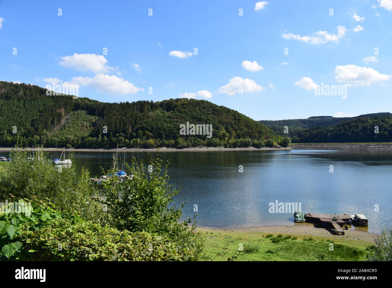 Rursee in Nationalpark Eifel, reservoir lake in summer 2019 Stock Photo ...