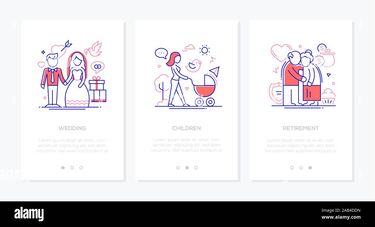 Family life - line design style banners set Stock Vector Image & Art ...