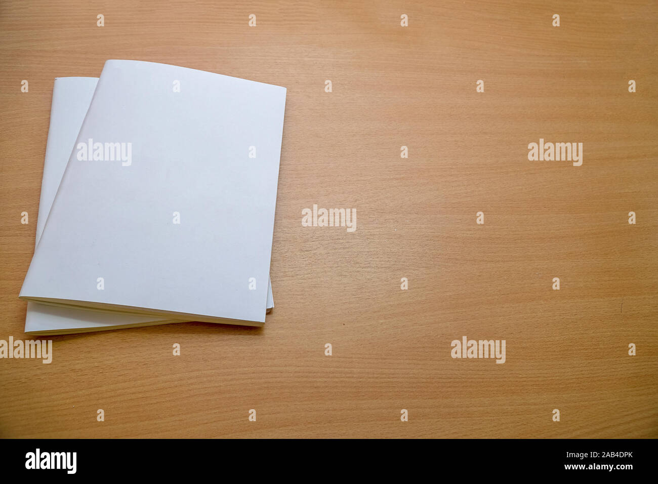 Blank brochure form with a clear title page for your project on a ...