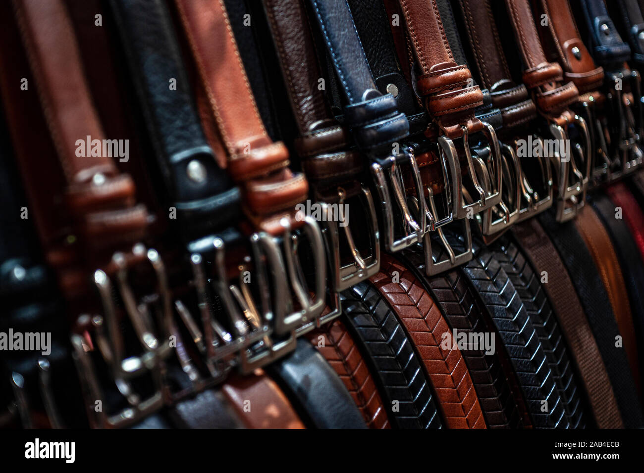 Leather belts texture 3 Stock Photo - Alamy