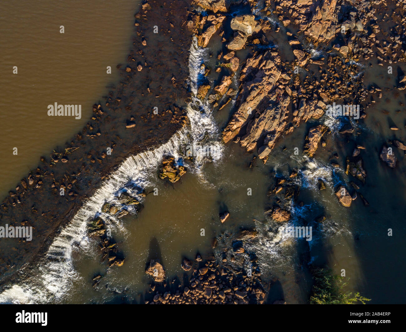 An aerial view of a wier on the Mazowe river, Zimbabwe Stock Photo - Alamy