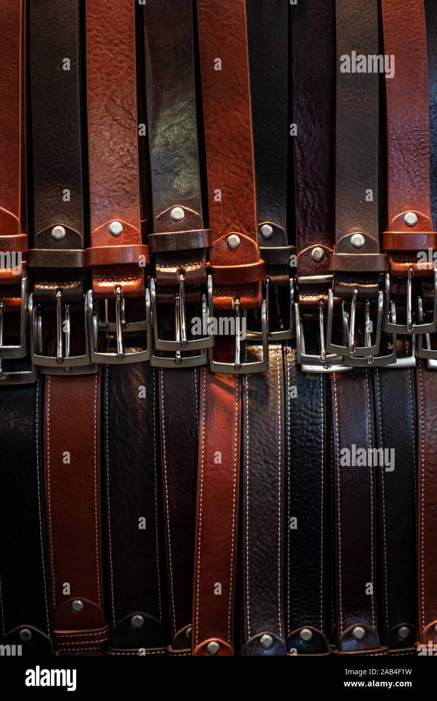 Leather belts texture 2 Stock Photo - Alamy