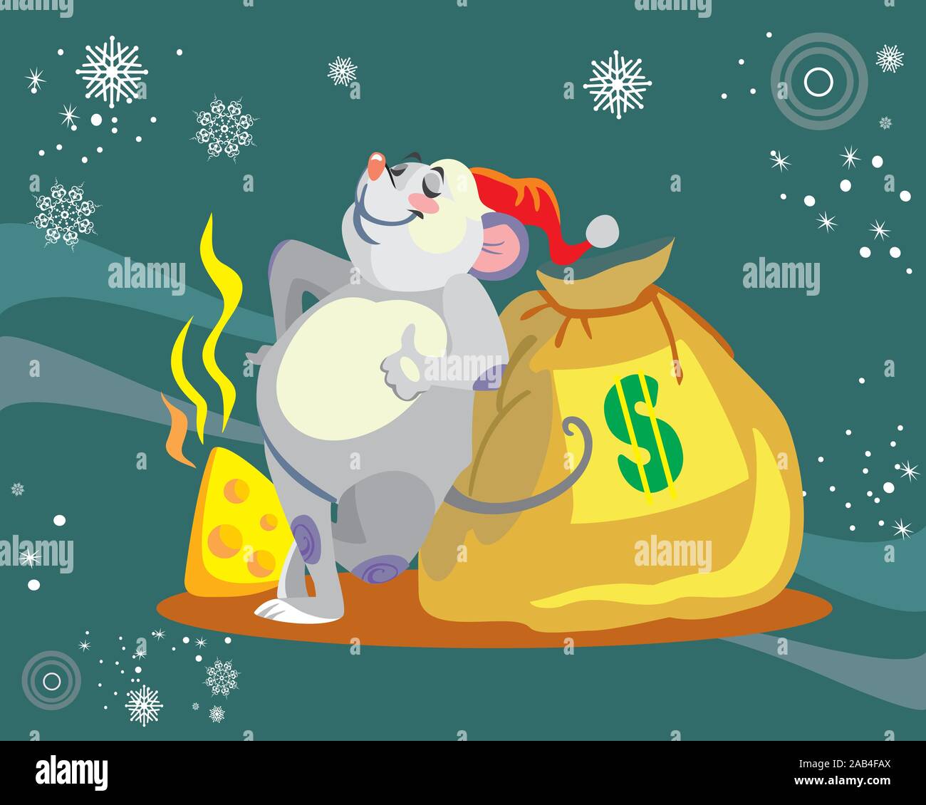 Christmas mouse on background Stock Vector Images - Alamy