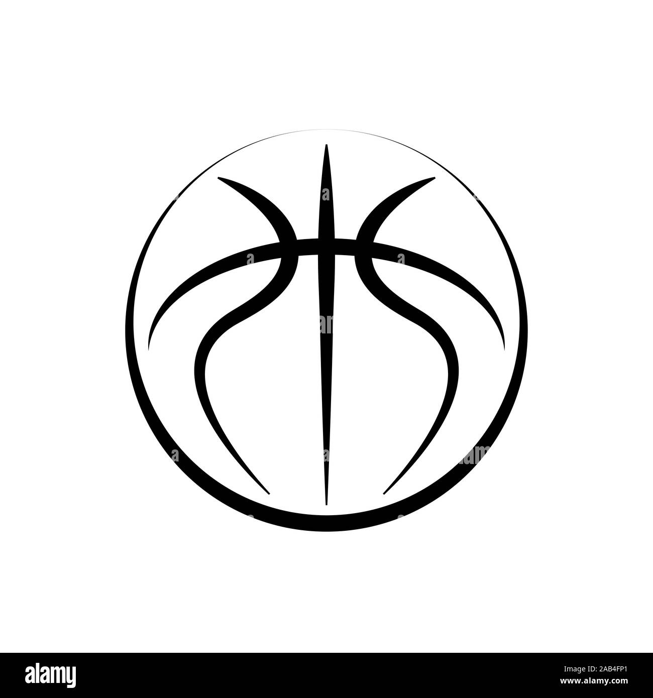 Black abstract basketball symbol isolated on white background Stock ...