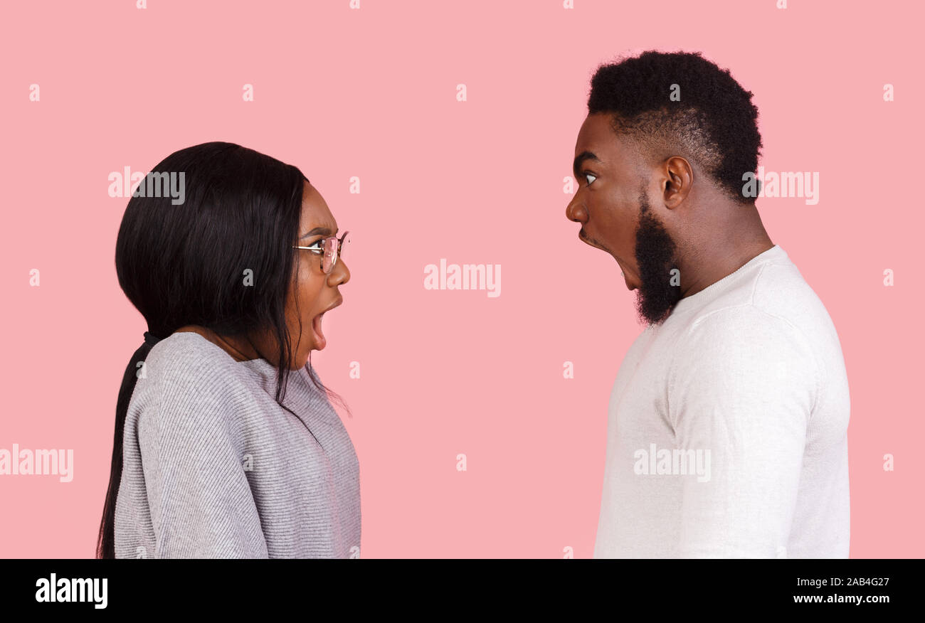 Side profile young woman yelling hi-res stock photography and images ...