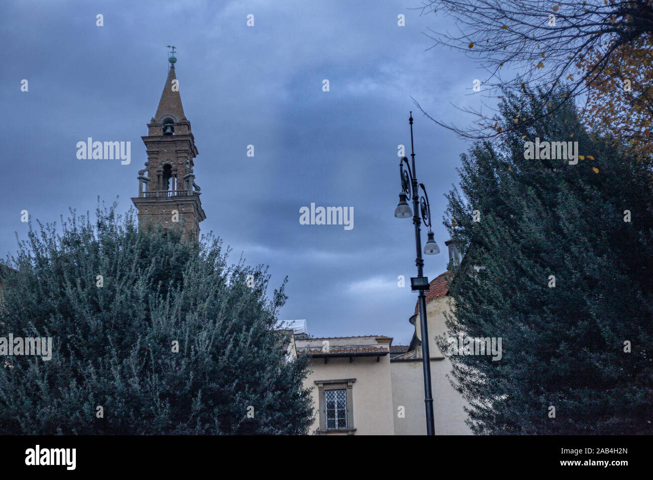 Bell tower storm Stock Photo - Alamy