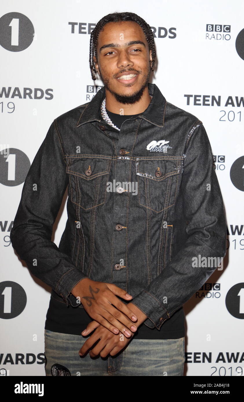 AJ Tracey on the red carpet during the Radio One Teen Awards at BBC ...