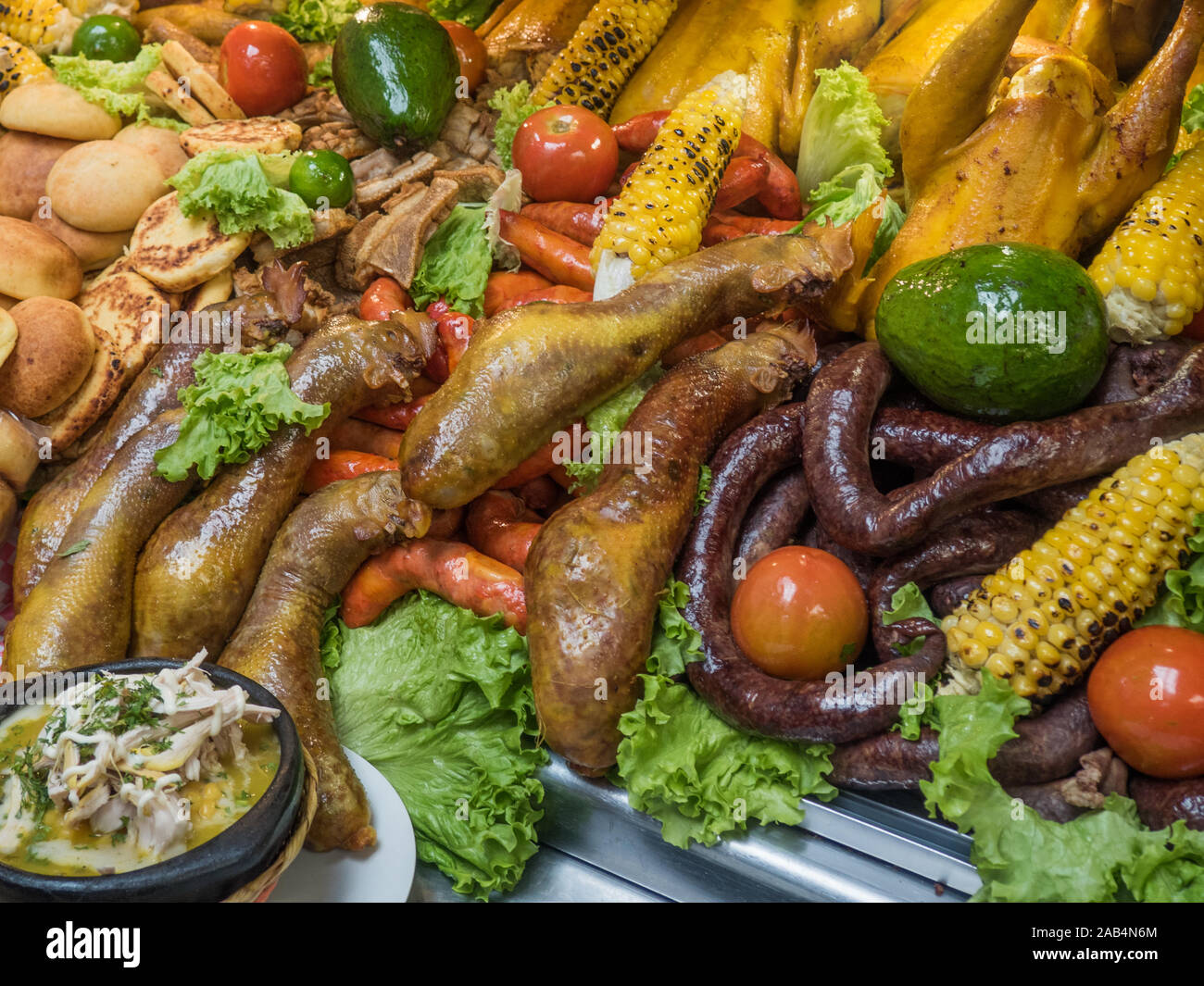 Colombian food in a market Stock Photo - Alamy