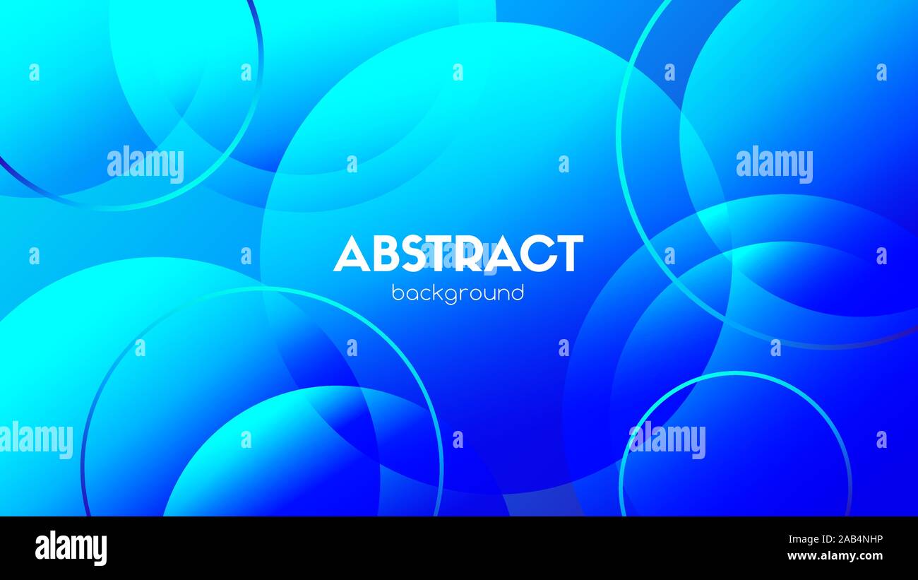 Blue Circles Abstract Background Vector Gradient Spheres Trendy