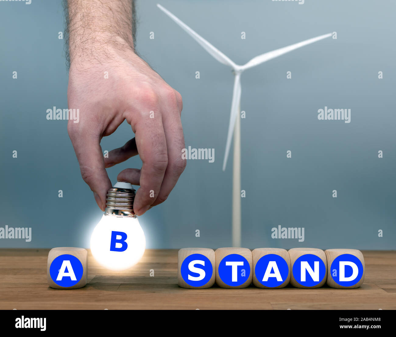Symbol for a minimum distance between a wind turbine and residential ...