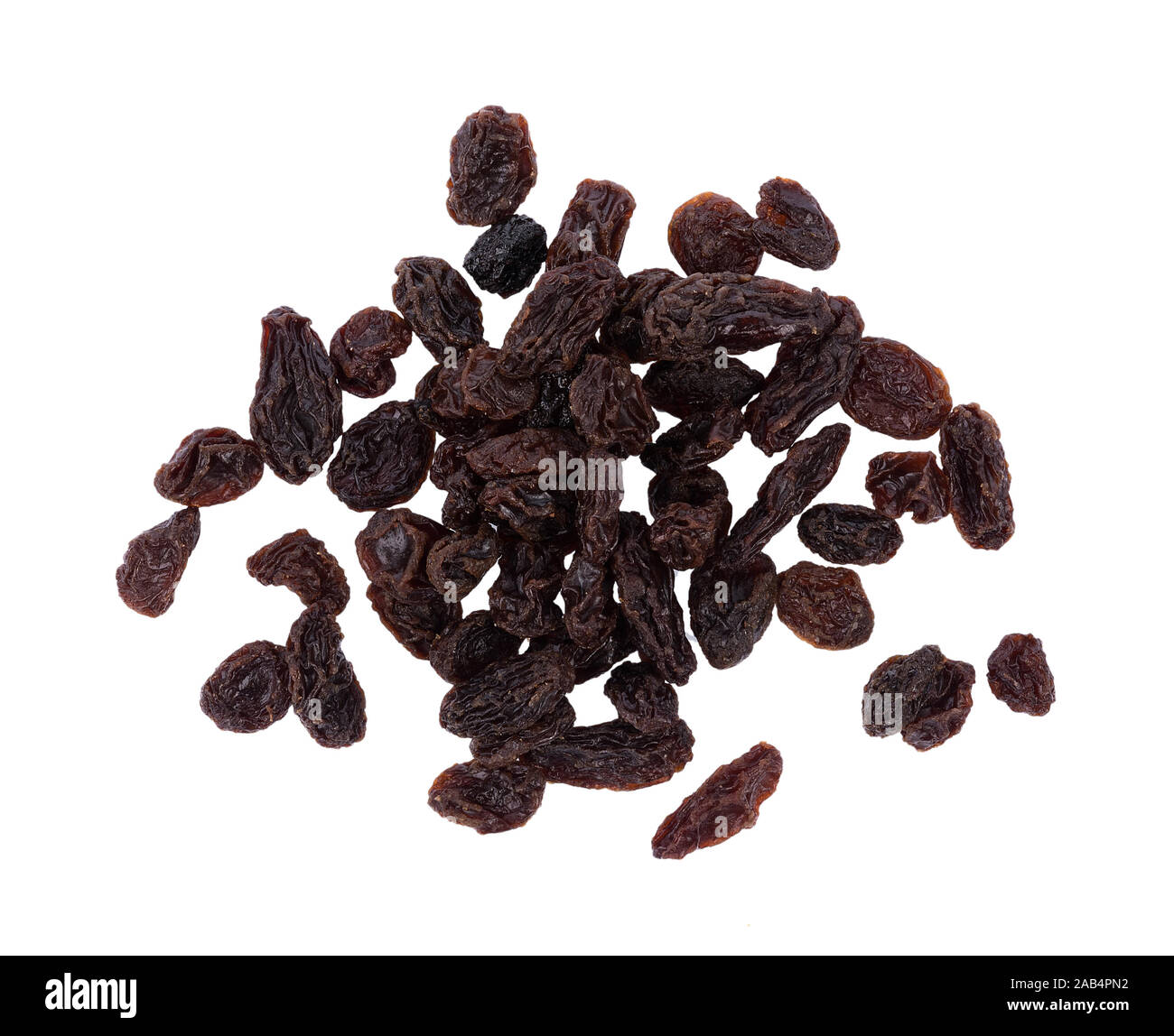 Dried raisins on white background Stock Photo - Alamy