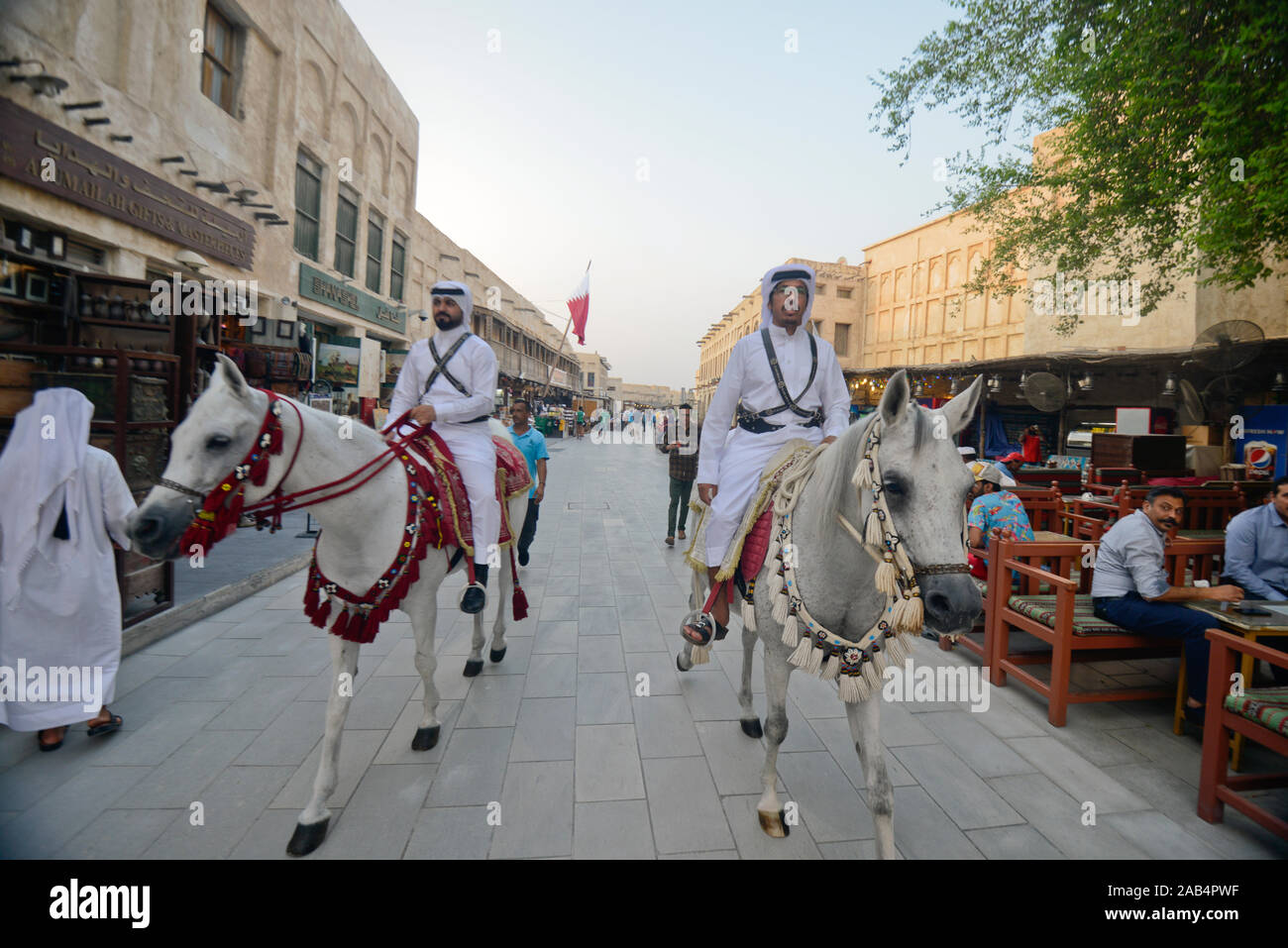 Arabian horses in Souq Waqif, Doha, Qatar Stock Photo - Alamy