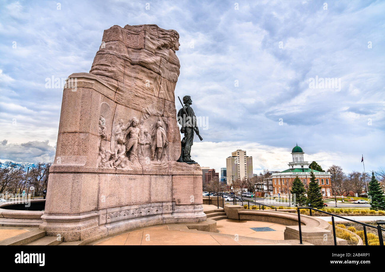 Mormon Battalion Monument in Salt Lake City, United States Stock Photo ...