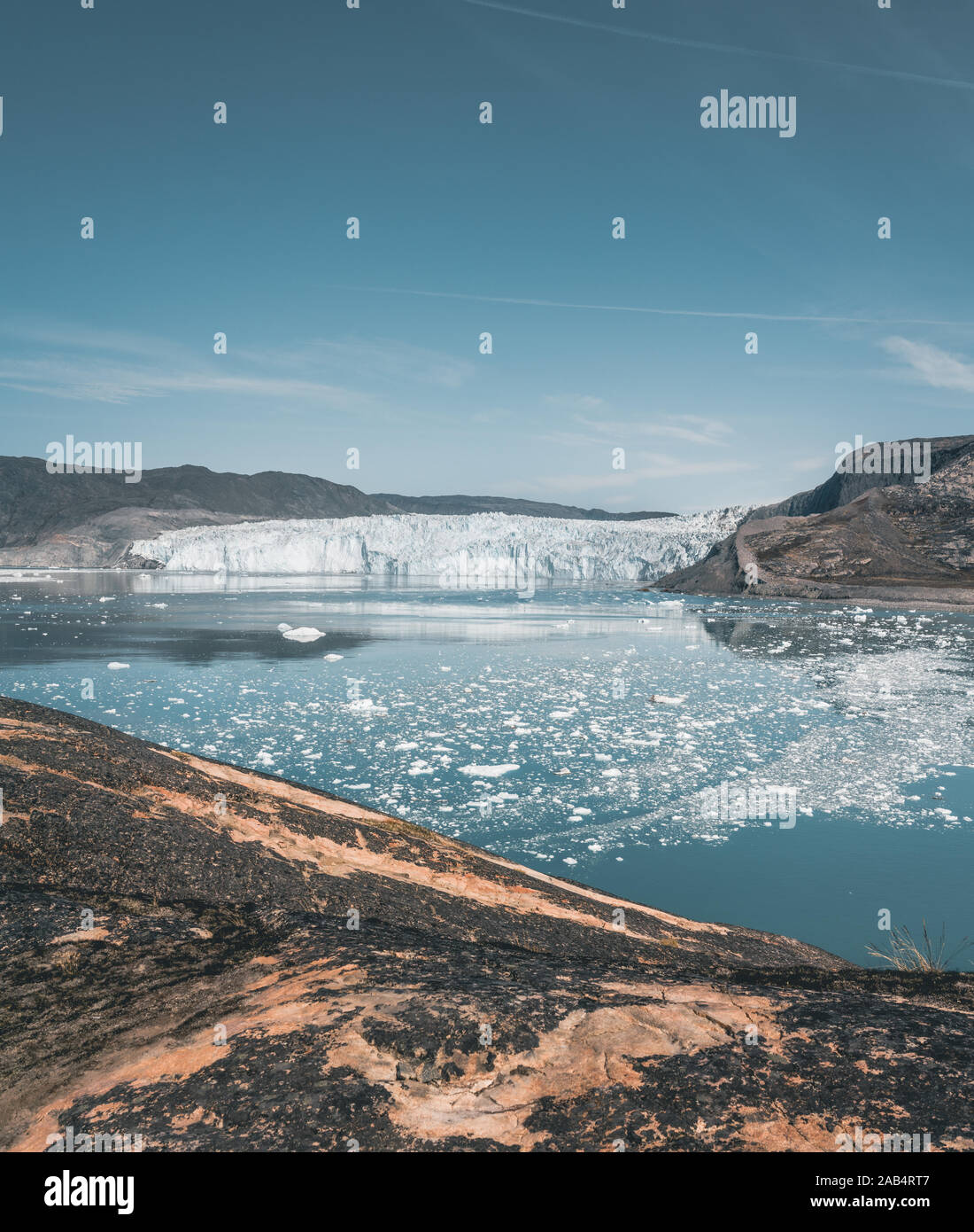 Greenland, Eqip Sermia, Eqi Glacier in Greenland Disko Bay. Boat trip ...