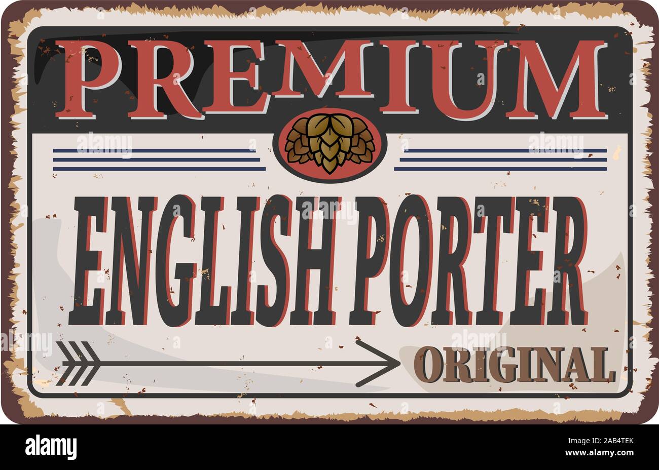 English Porter Beer vintage vector rusted metal logo sign Stock Vector ...