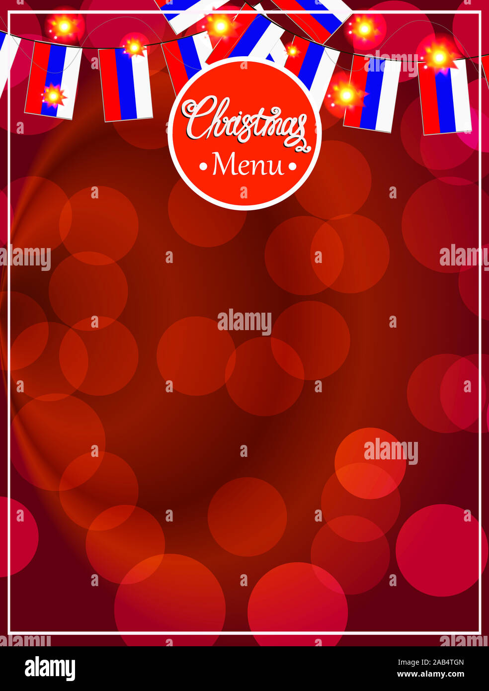 Blank russian menu. Bright banner festive menu. Festive template with ...