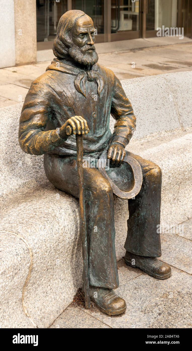 The statue of Giuseppe Garibaldi, a great Italian general and ...