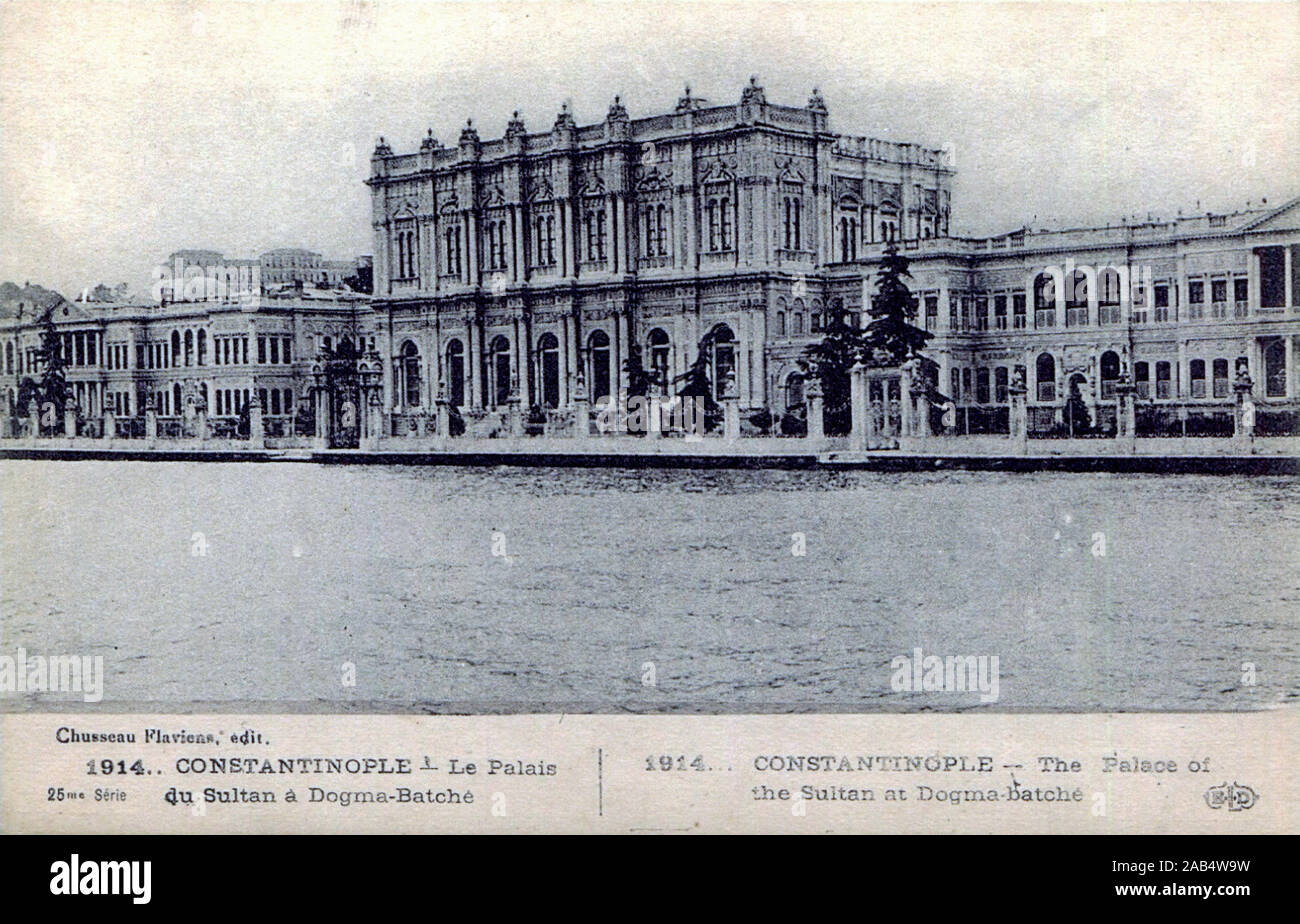 Historical postcard 1914. Constantinople, the Sultan Palace Stock Photo ...