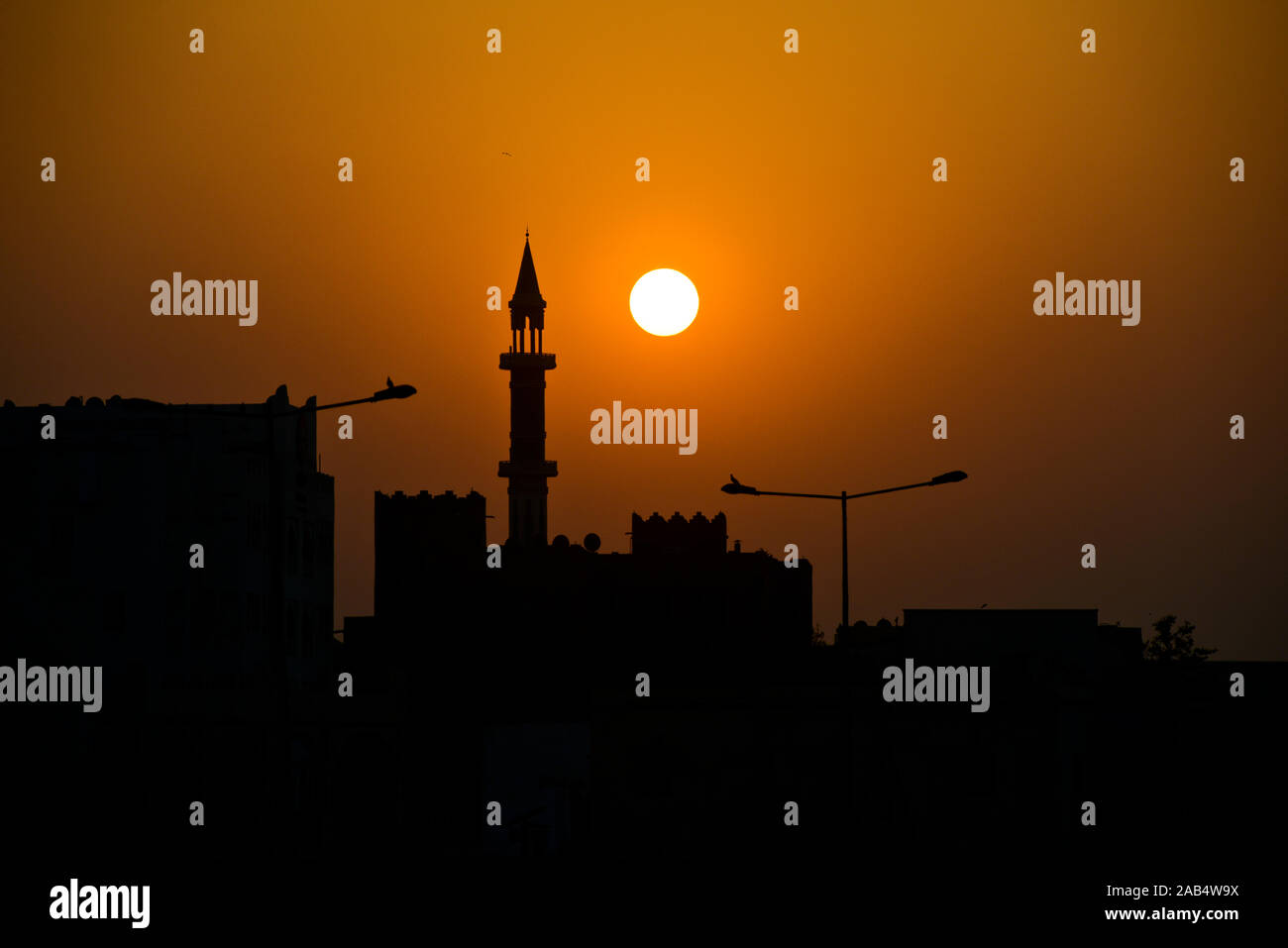 Sunset at Doha Corniche district, Qatar Stock Photo - Alamy
