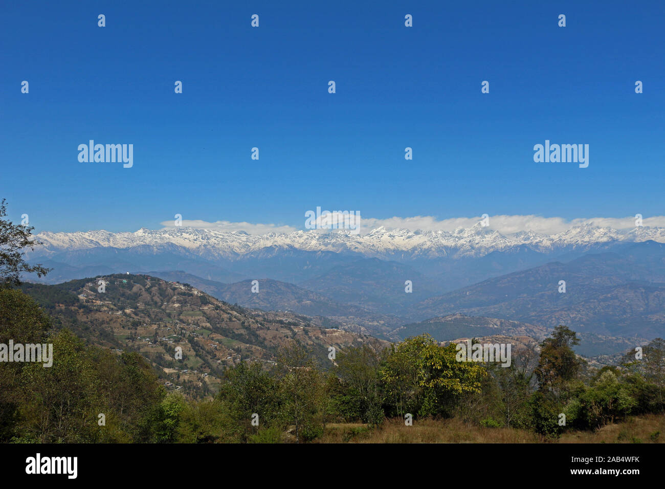 Nepal with a view of the Himalayas Stock Photo - Alamy