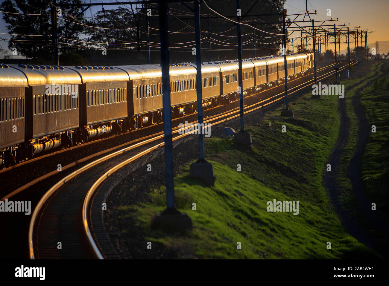 The Rovos Rail luxury train travelling between Cape Town and Pretoria ...