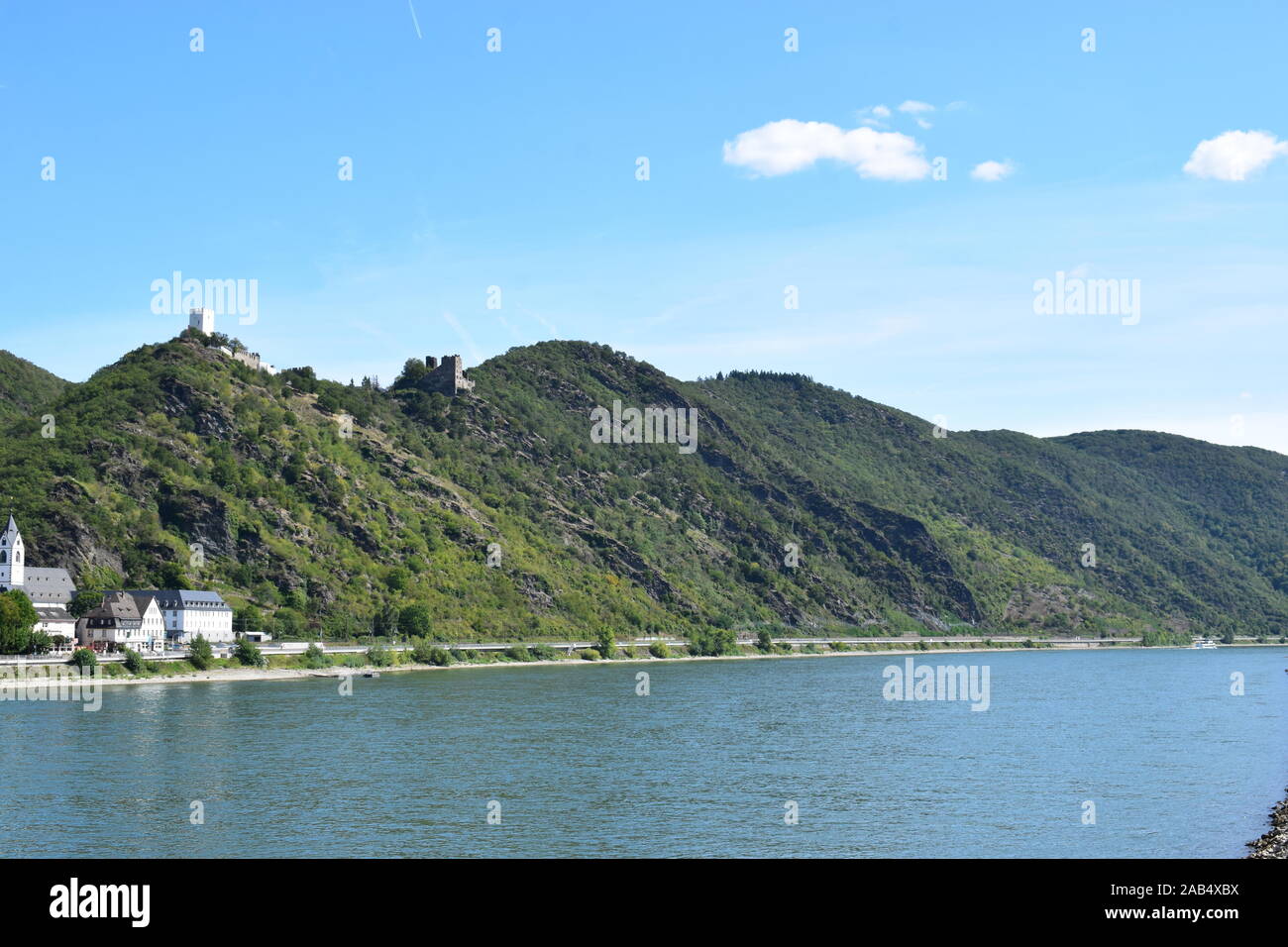 Kamp-Bornhofen in UNESCO world heritag site Mittelrheintal Stock Photo ...