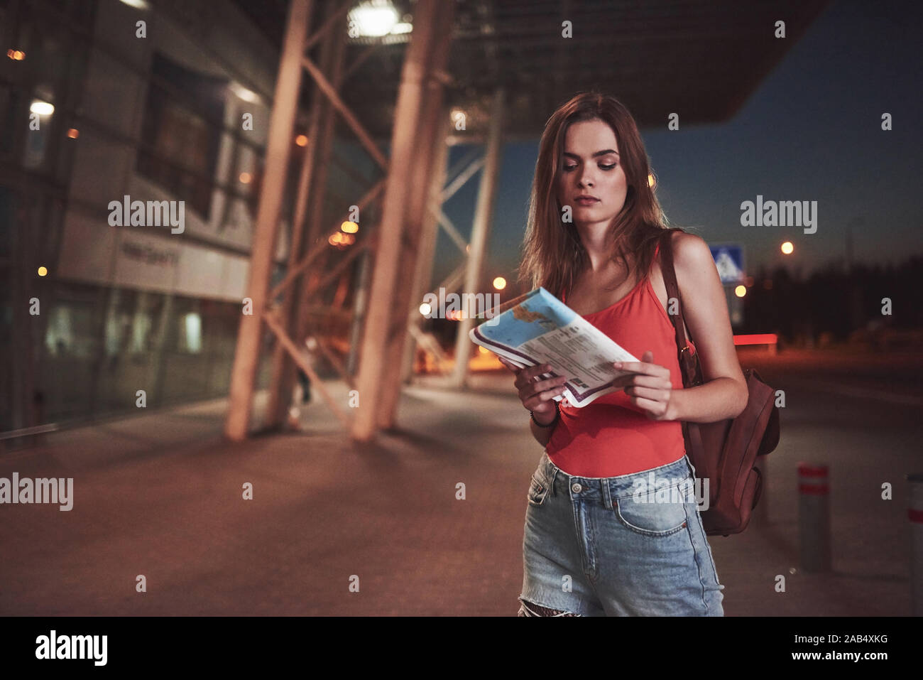 Girl looking back night hi-res stock photography and images - Alamy