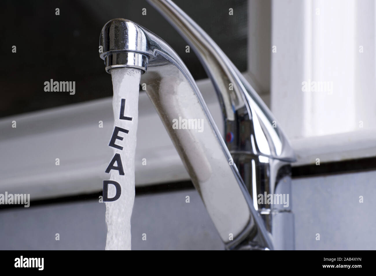 Lead In Running Tap or City Water, Lettering saying LEAD" is in the ...