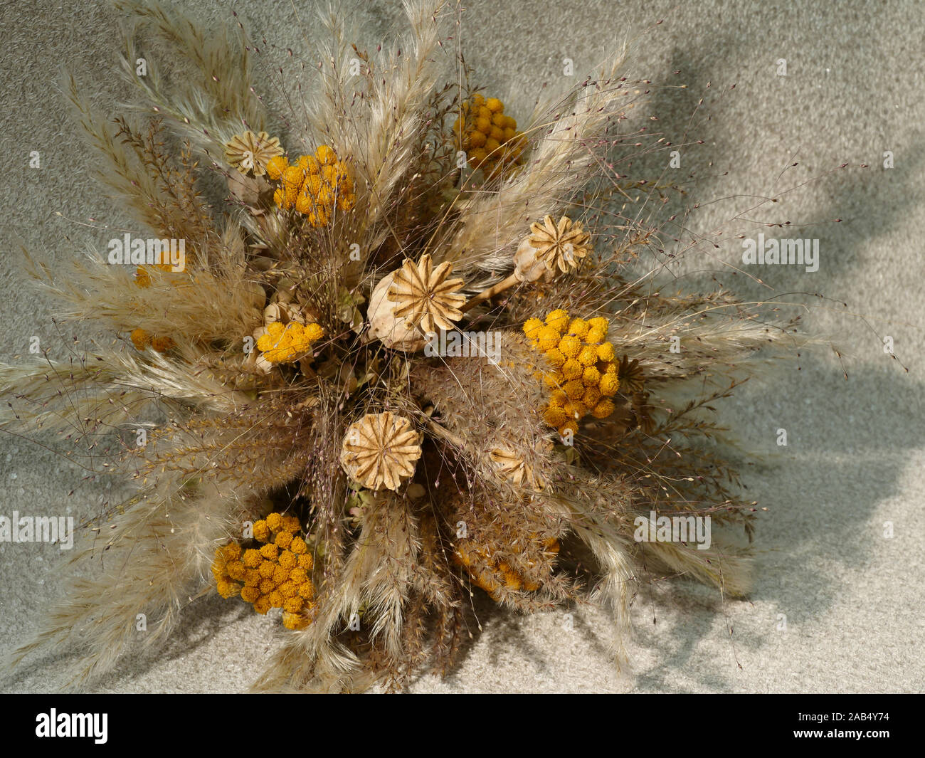 Dried flower and grass arrangement yellow Stock Photo - Alamy