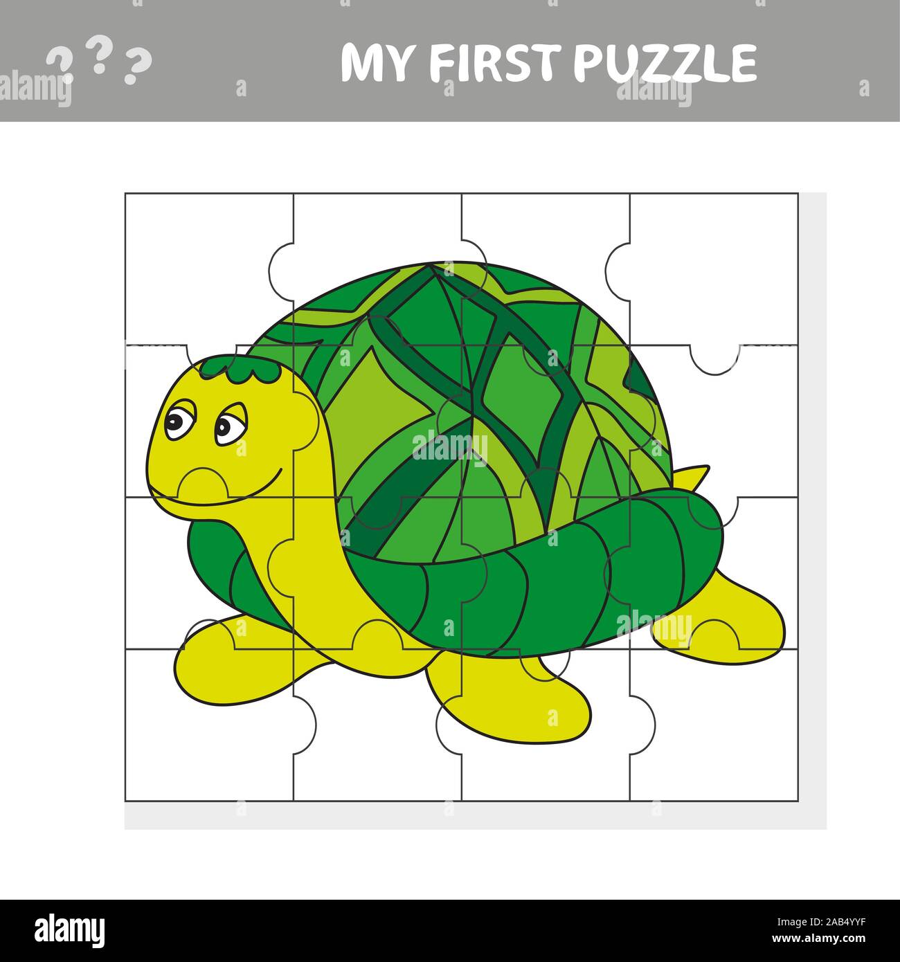Cartoon Vector Illustration of Education Jigsaw Puzzle Game for ...