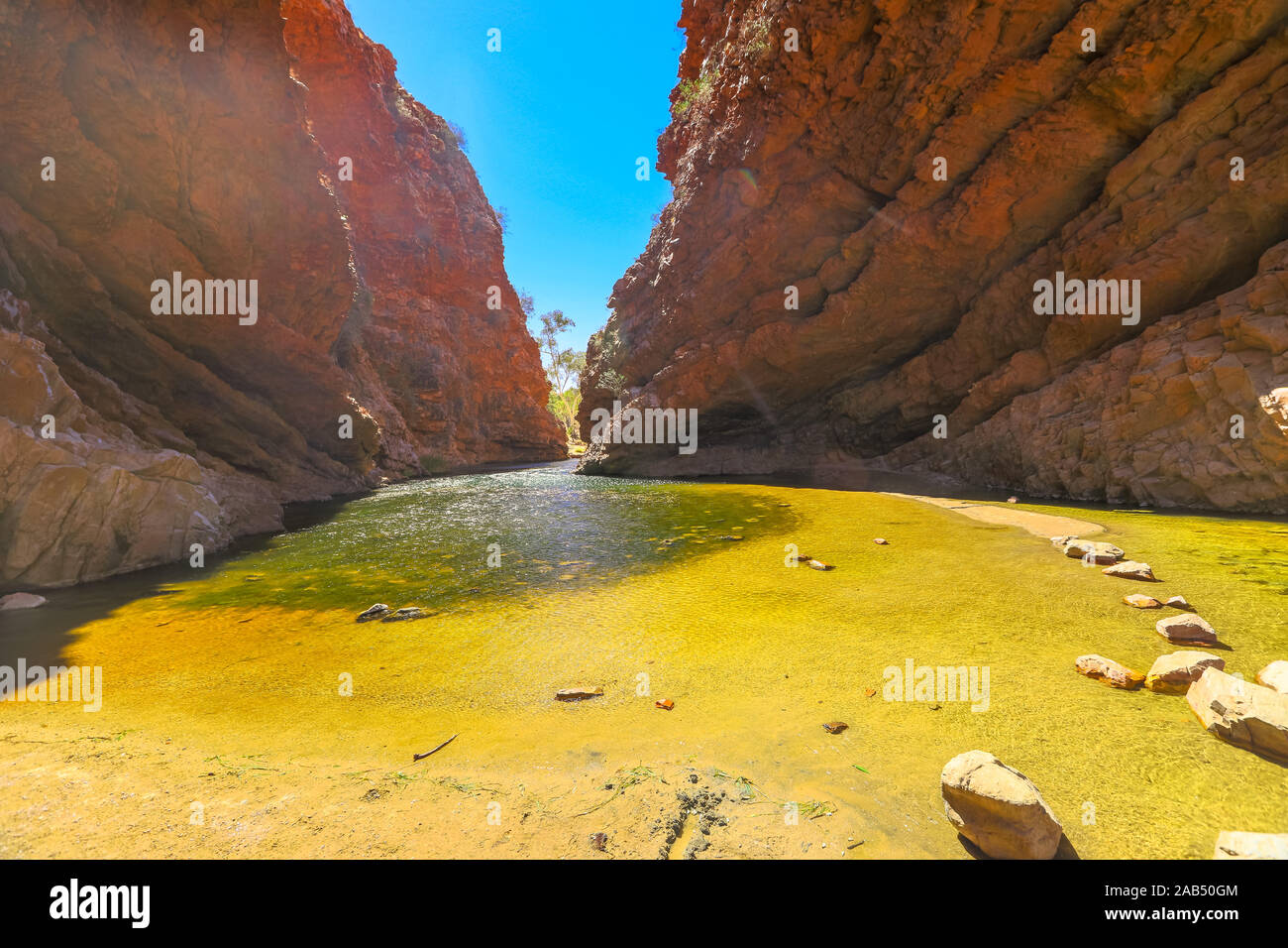Permanent waterhole in Simpsons Gap in West MacDonnell National Park ...