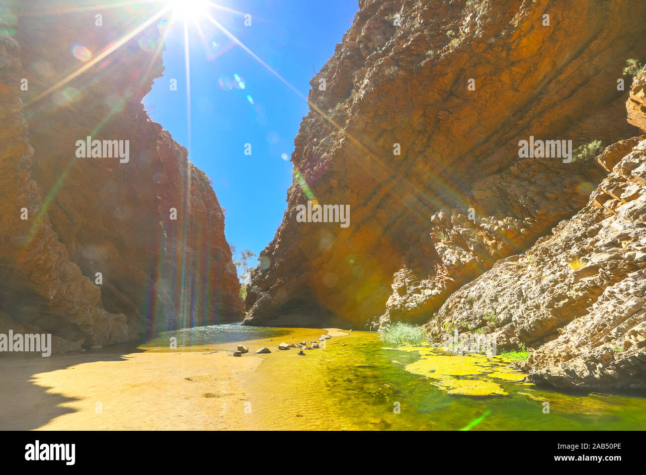 Permanent waterhole of Simpsons Gap in West MacDonnell Ranges, Northern ...