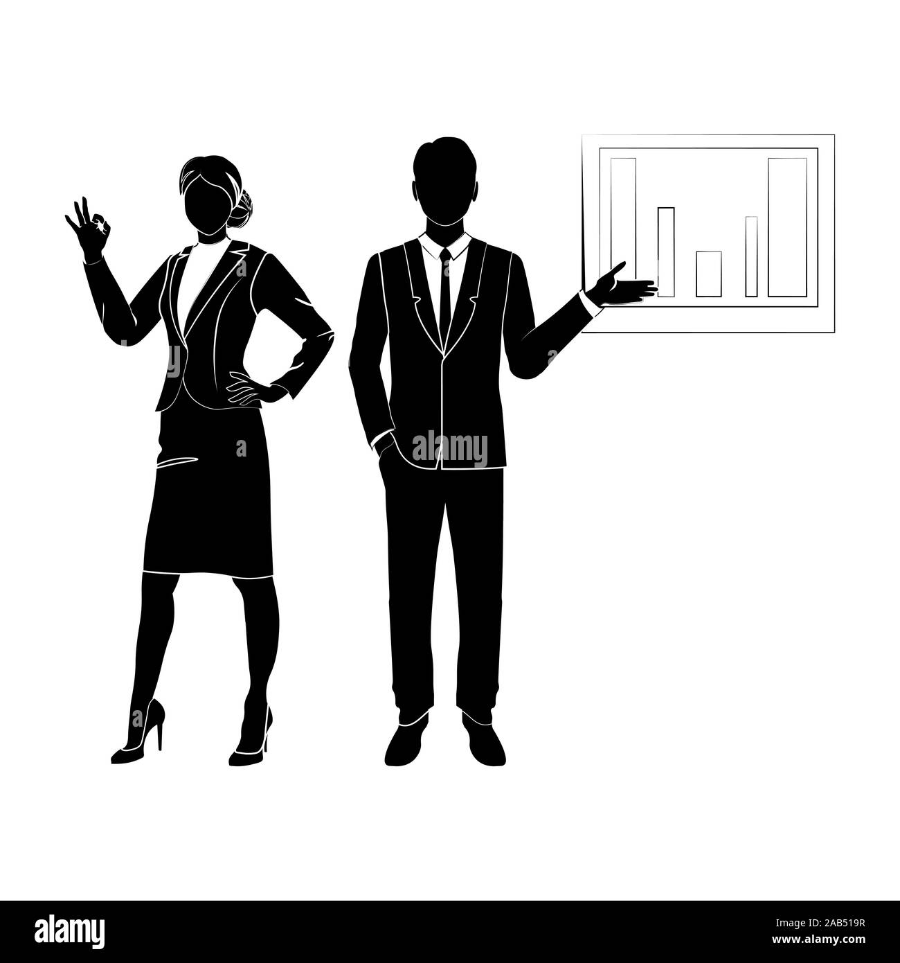 Man show graph chart icon. man show graph chart vector icon for web ...