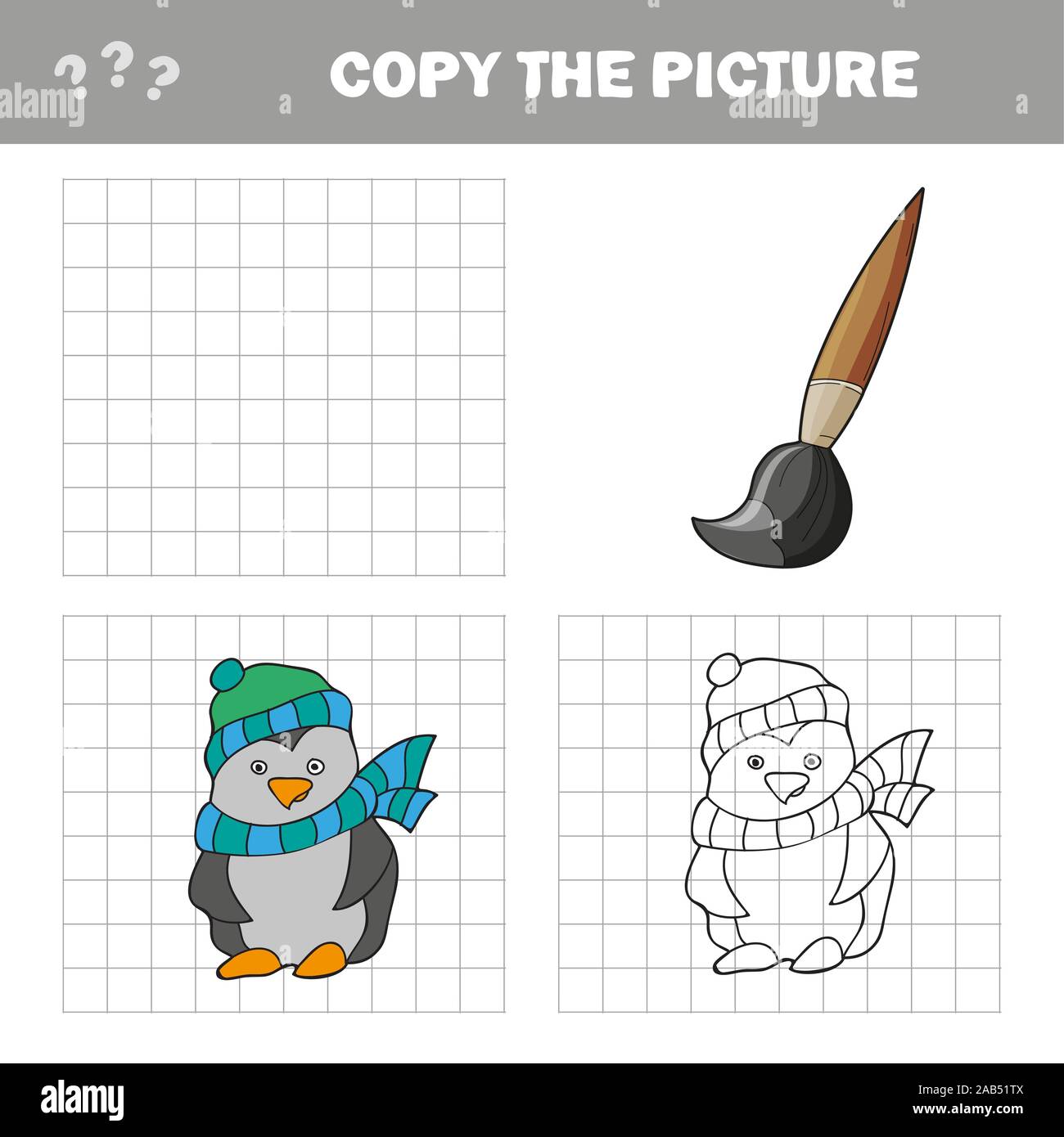 Copy the picture and coloring book, education game for children ...