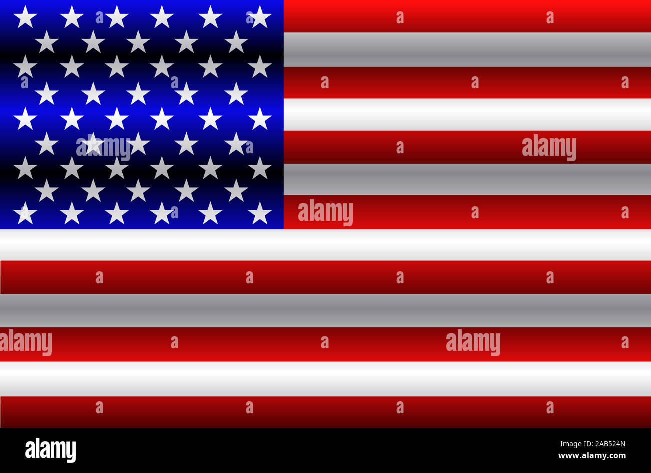 Bright banner with flag of USA. Made in USA sticker. Happy America day ...