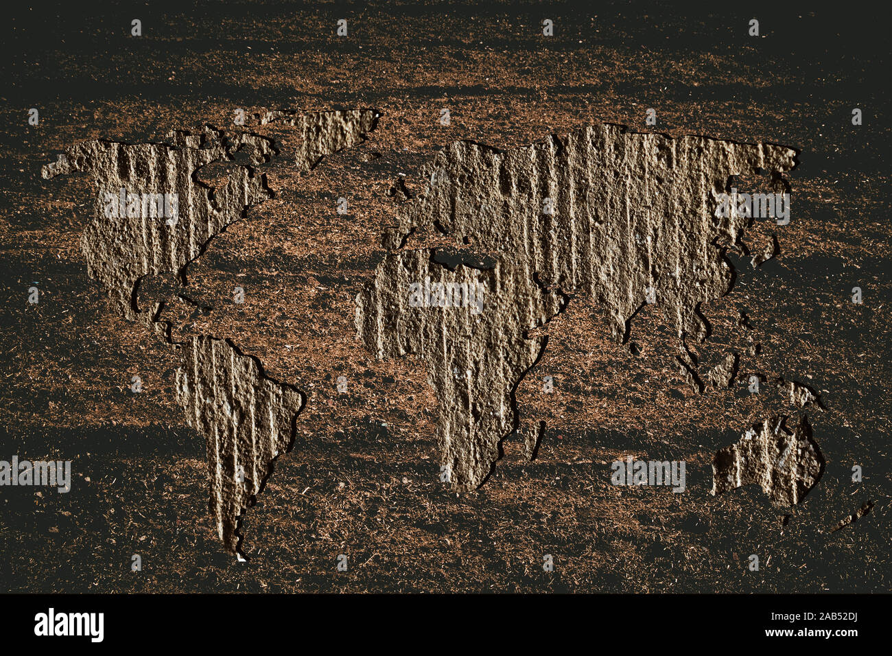 Roughly outlined world map with white background Stock Photo - Alamy