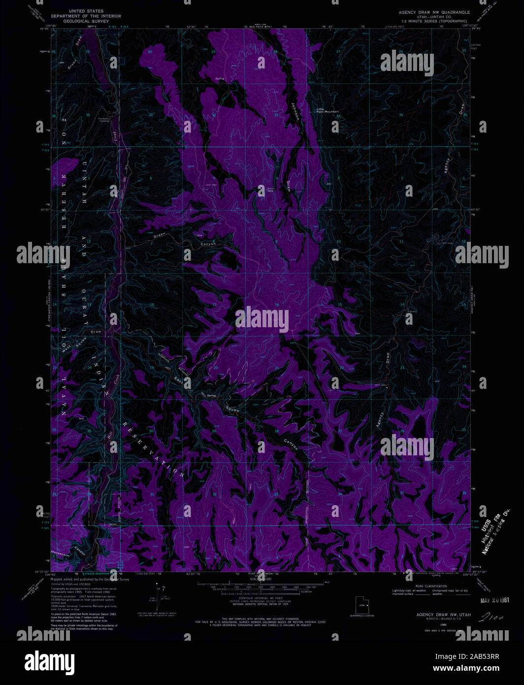 UT Agency Draw NW 247890 1966 24000 Inverted Restoration Stock Photo ...