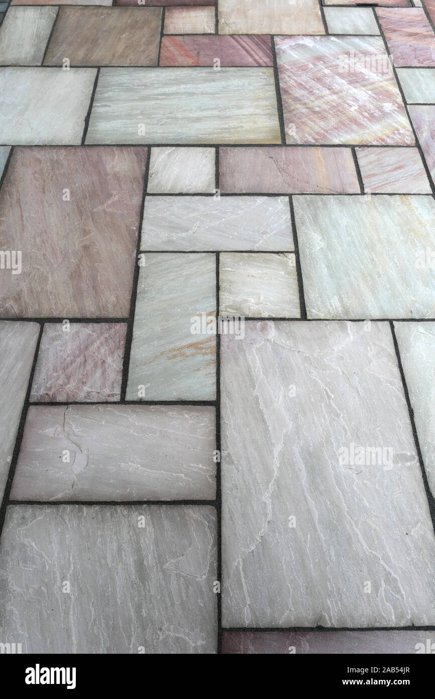 Patio paving slabs in a residential garden environment Stock Photo - Alamy