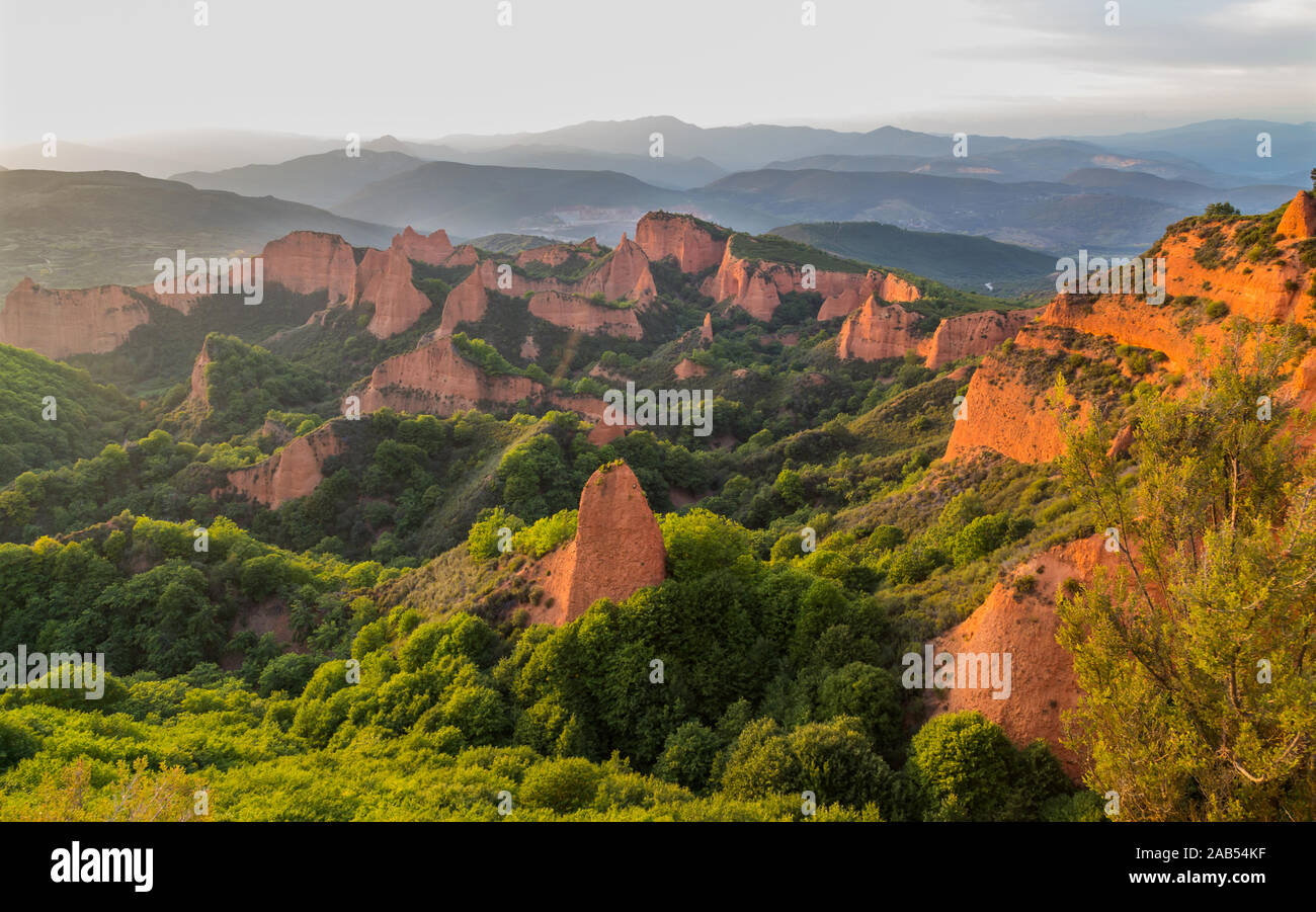 View of Las Medulas historic mining site, Las Medulas Natural Park, El ...
