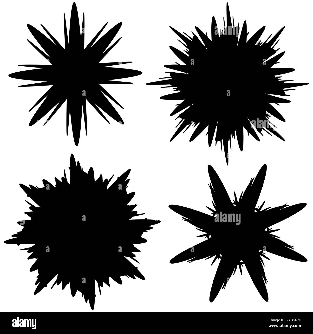 Abstract isolated star shaped black blobs Stock Photo - Alamy